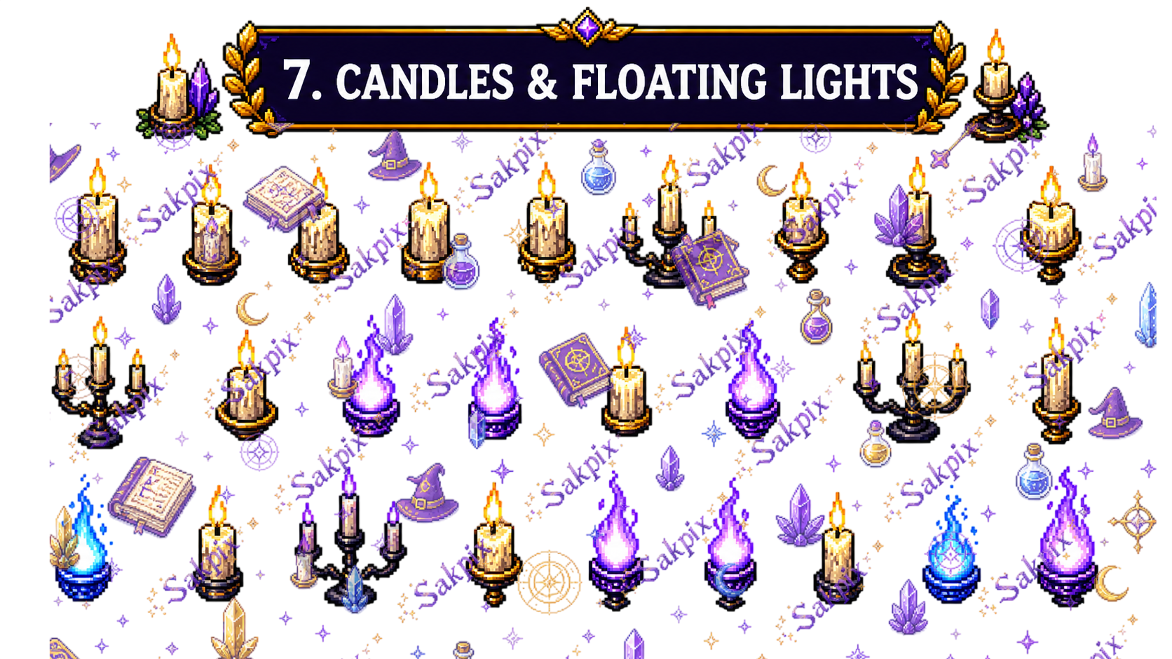 Magic Wizard Academy – Top-Down Pixel Art Tileset (300+ Assets) by SakPix