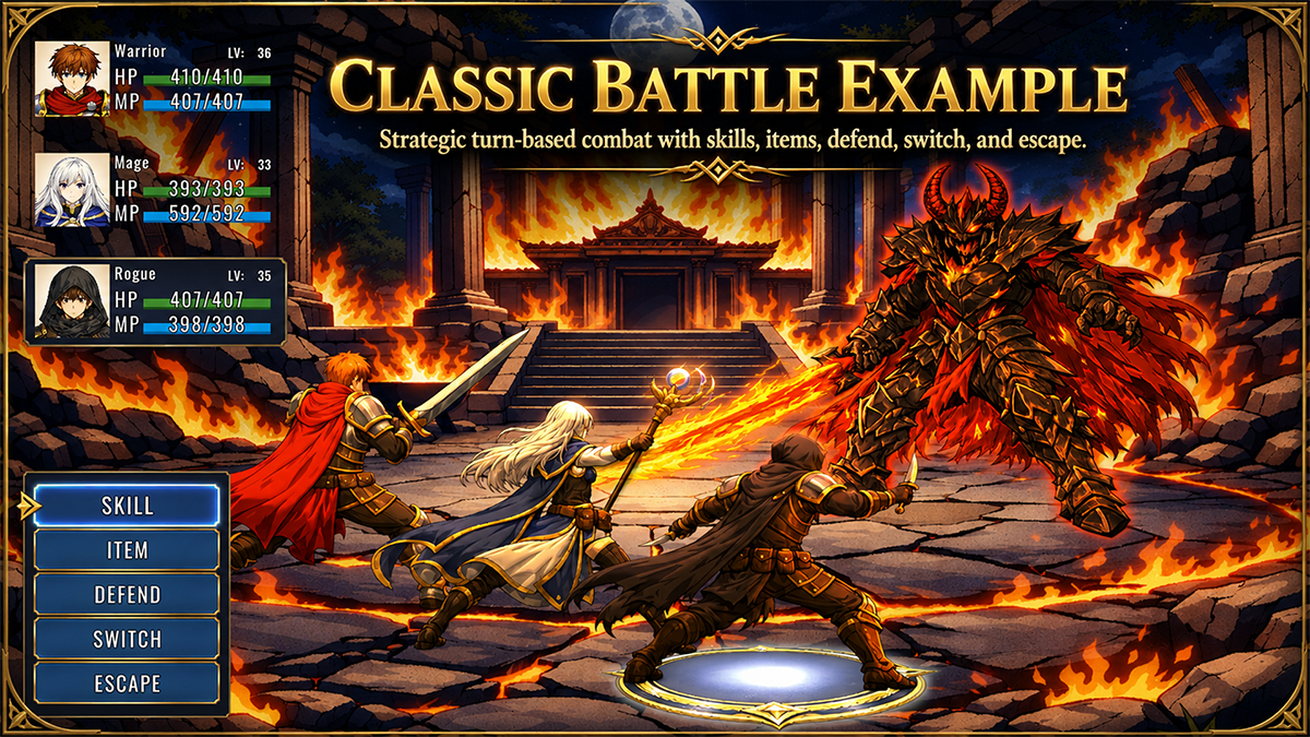 Demo Game - Ultimate Turn-Based Battle System by Arktentrion