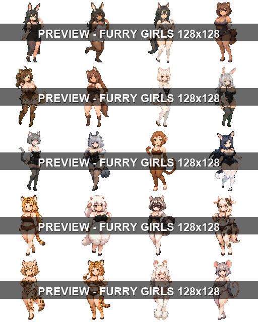 Furry Girls asset pack v0.5 - Furry Girls asset pack v0.5 by Lingqukan