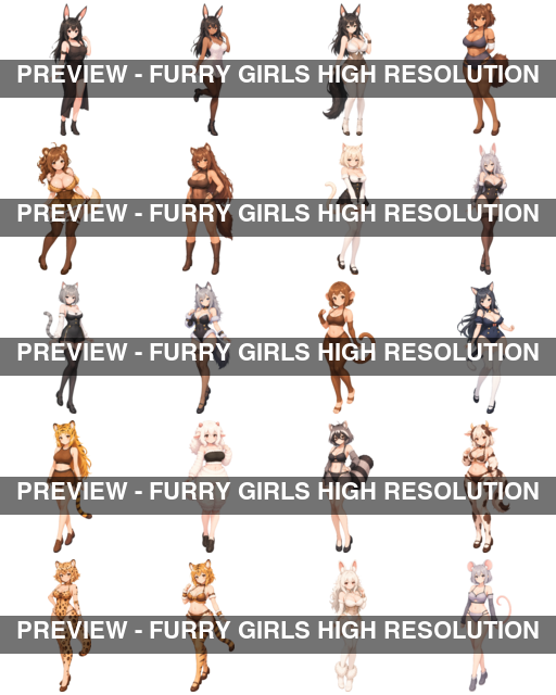 Furry Girls asset pack v0.5 - Furry Girls asset pack v0.5 by Lingqukan