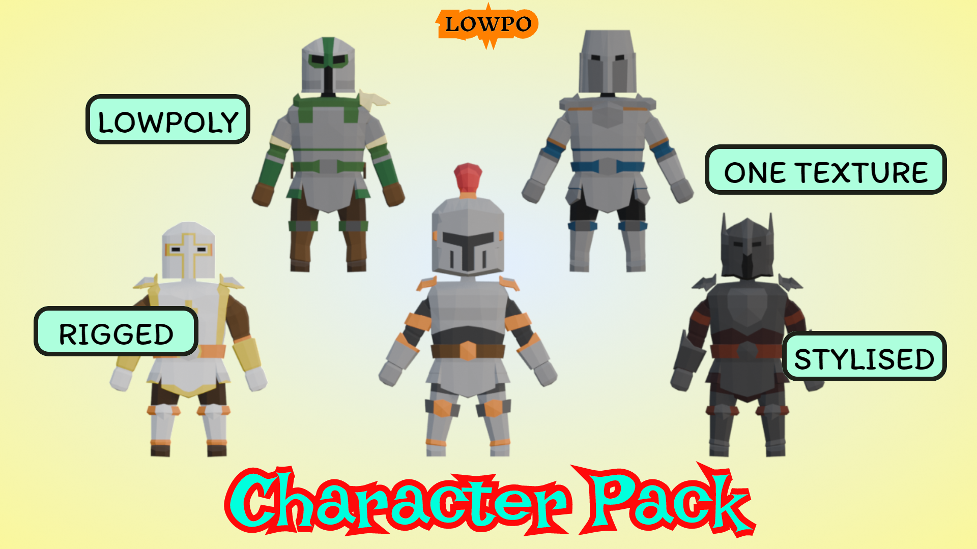 🛡️Medieval Knight Characters Pack Released - LOWPO: Low Poly Medieval ...