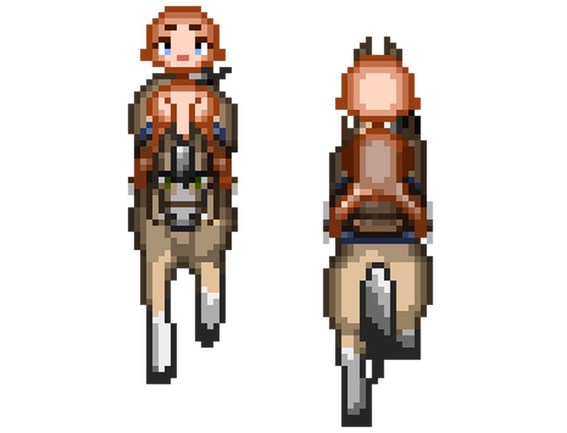 Horse Sprite With Rider Asset Pack by Onfe