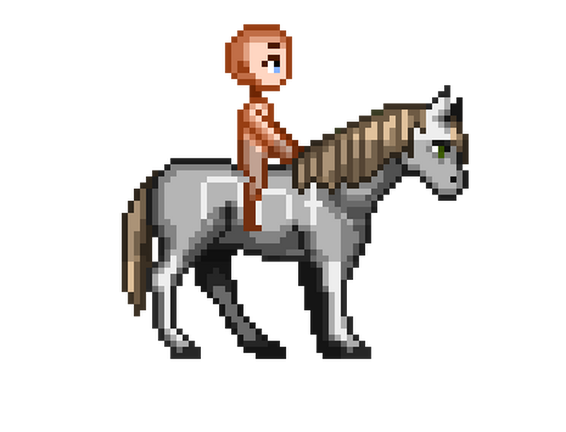 Horse Sprite With Rider Asset Pack by Onfe