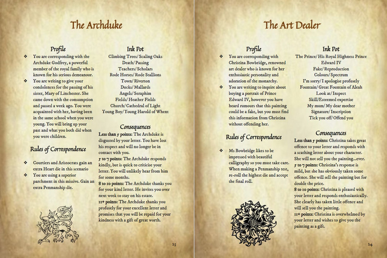 Quill: A Letter-Writing Roleplaying Game for a Single Player by ...