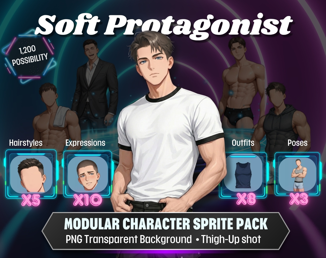 Soft Protagonist is Now Available — A Modular Male Sprite for Your ...