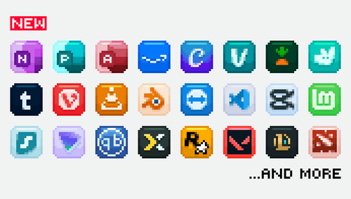 Update: Version 1.1 - Pixel App Icons: Brands by onepixelmore