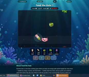 Feed the Axie — Kawaii Axolotl Catching Game by cozymascots