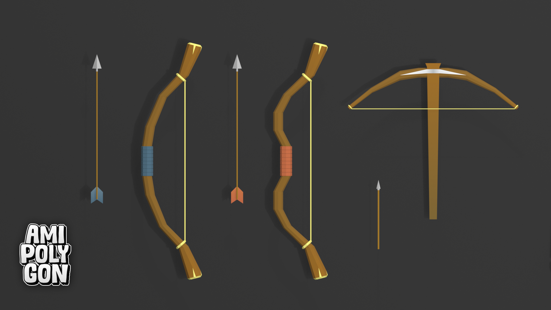Medieval Weapons Pack 3D Low Poly by amipolygon