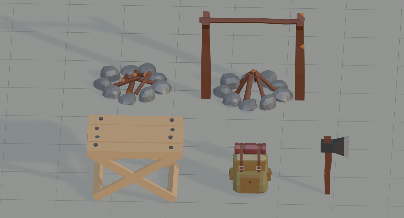 Low Poly Camping Pack – Game-Ready Survival Environment by Voxel_dev