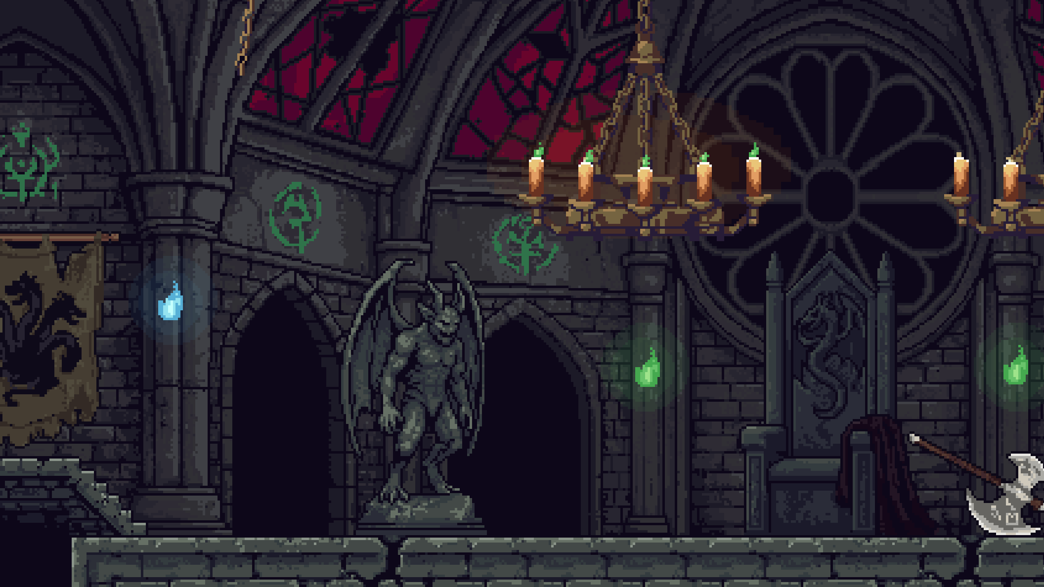 Gothic Throne Hall – 2D Pixel Art Asset Pack by Pozac