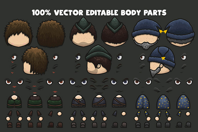 Citizen, Publican, Astrologer 4-Direction Sprites by Free Game Assets ...