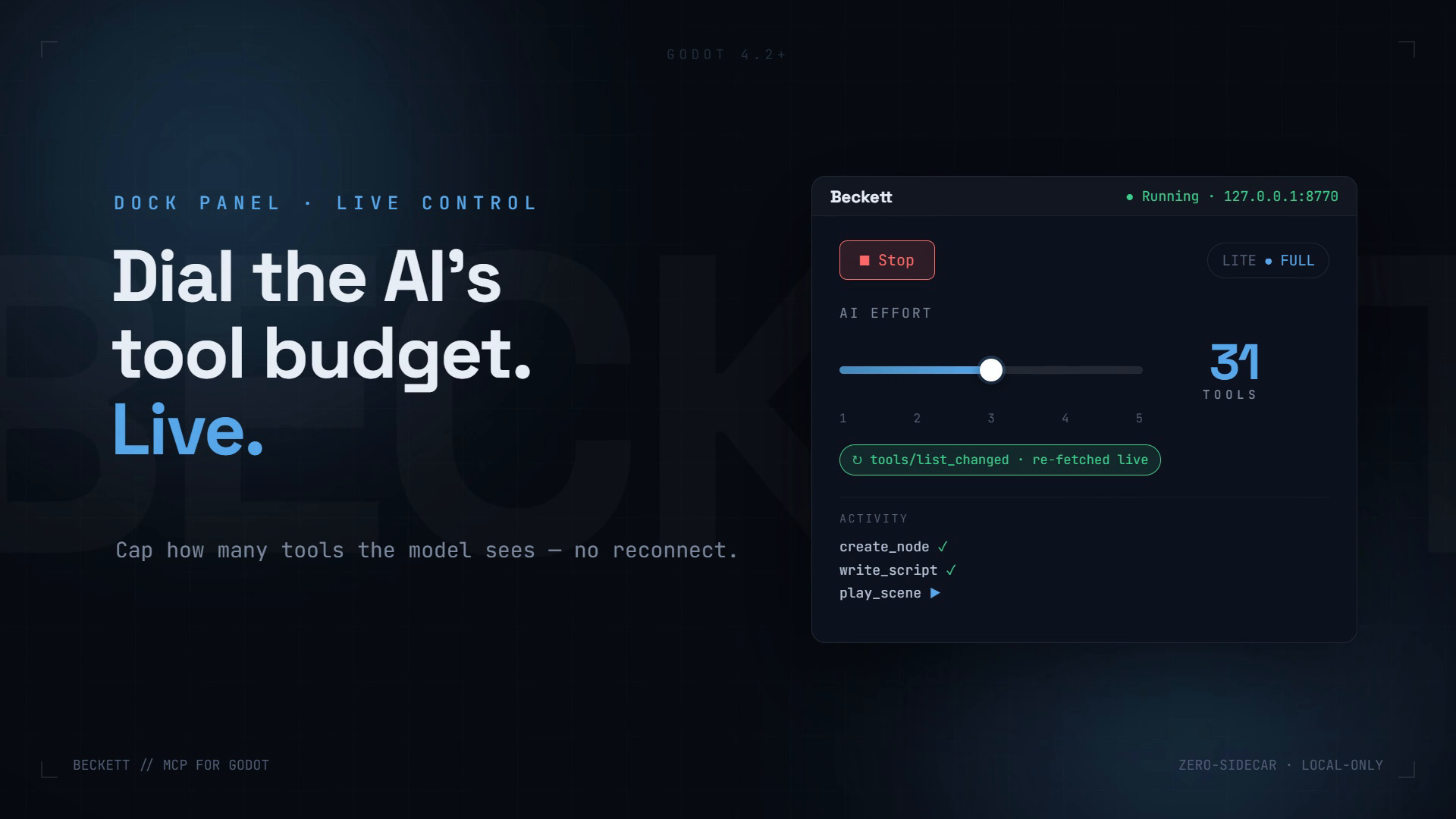 Beckett v1.0 — the AI can finally play your Godot game - Beckett — MCP ...
