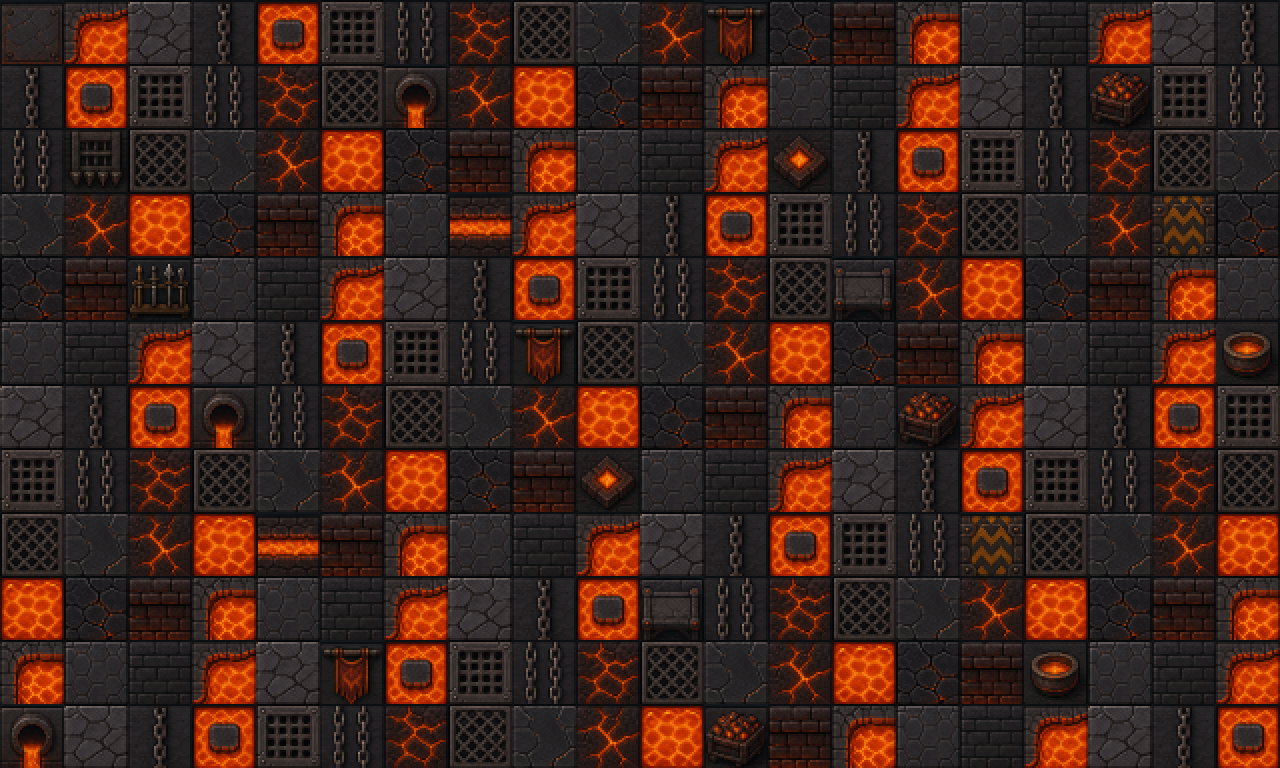 Lava Forge Dungeon Pixel Pack by godboyhappy