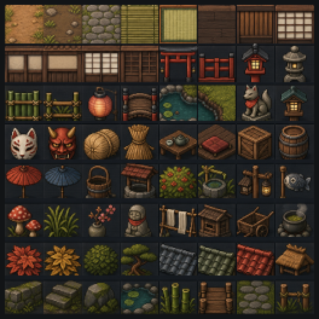 Yokai Village Pixel Tileset Pack by godboyhappy