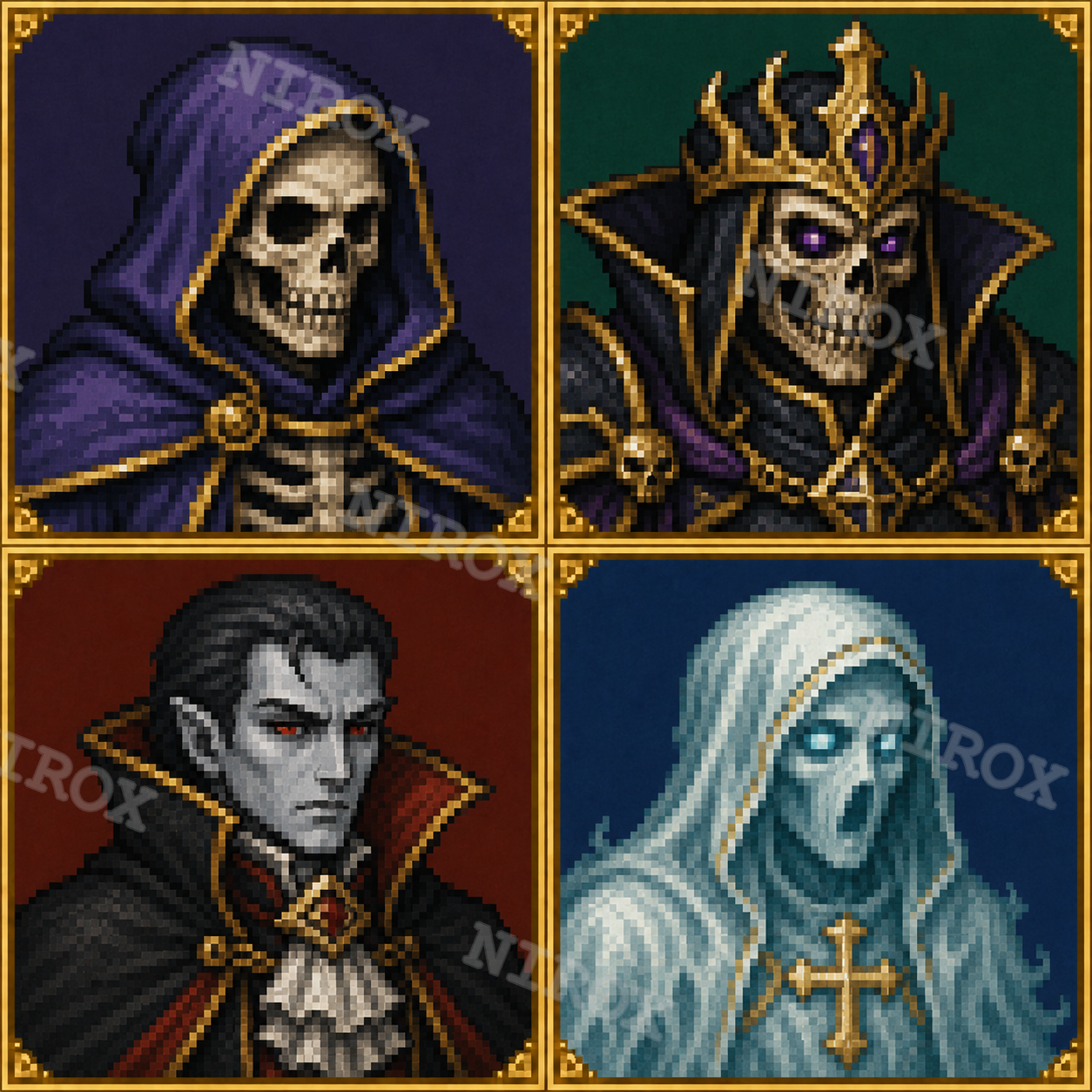 Fantasy RPG Pixel Portrait Mega Pack 300 Icons by Nirox