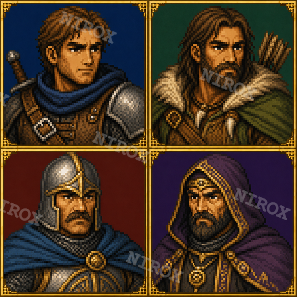 Fantasy RPG Pixel Portrait Mega Pack 300 Icons by Nirox