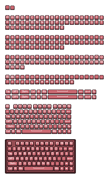 Free Asset: Animated 16x16 Pixel Keyboard UI (5 Themes) - Chroma Keys ...