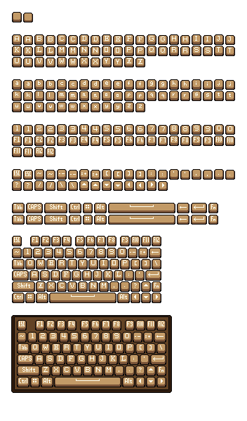Free Asset: Animated 16x16 Pixel Keyboard UI (5 Themes) - Chroma Keys ...