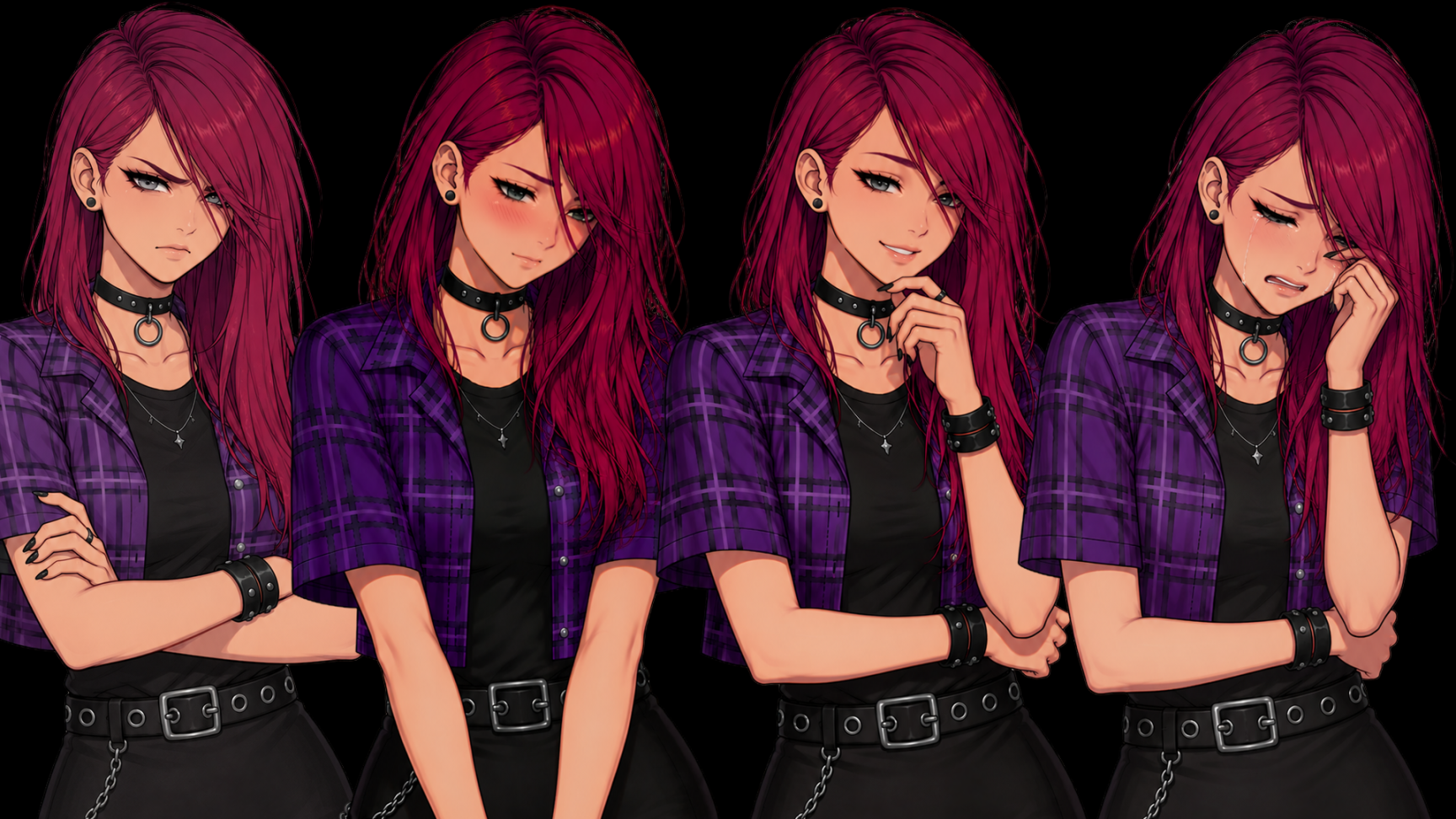 VN Gothic Girl character sprite by NekoPix