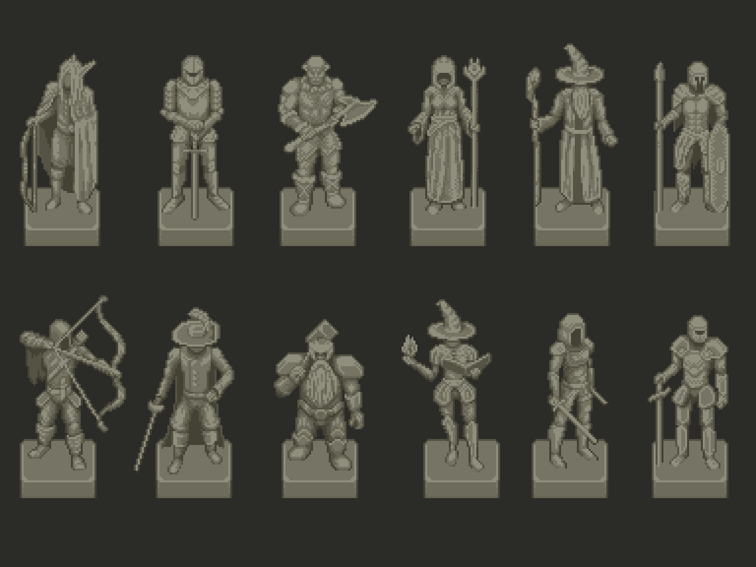 Medieval Fantasy Statues 32x32 by grajo
