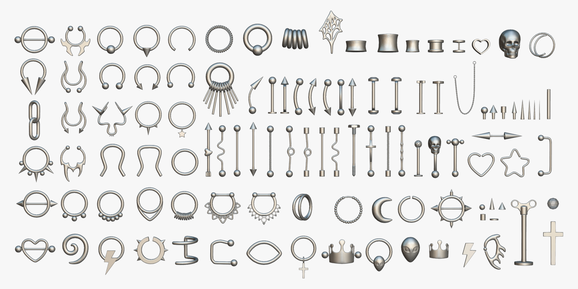 Piercing Mega Pack - 100 Pieces in 1 by Nima
