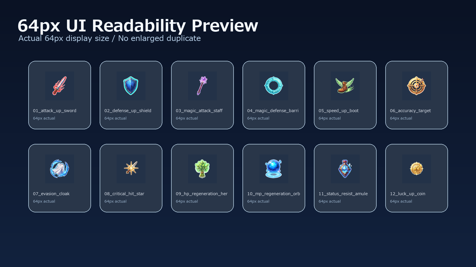 Fantasy RPG Buff, Boost & Support Icons - 12 Transparent PNG Set by ...
