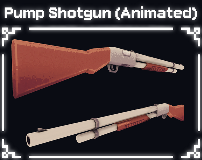 Pump Shotgun (Pixelated Low-Poly) by Markus Darius
