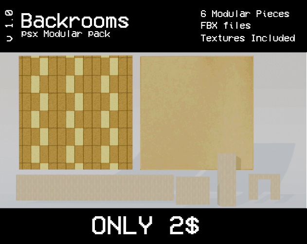 Backrooms starter modular pack - psx style by Warco