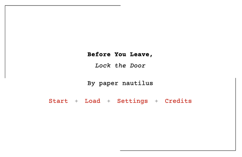 Before You Leave, Lock the Door by Paper Nautilus
