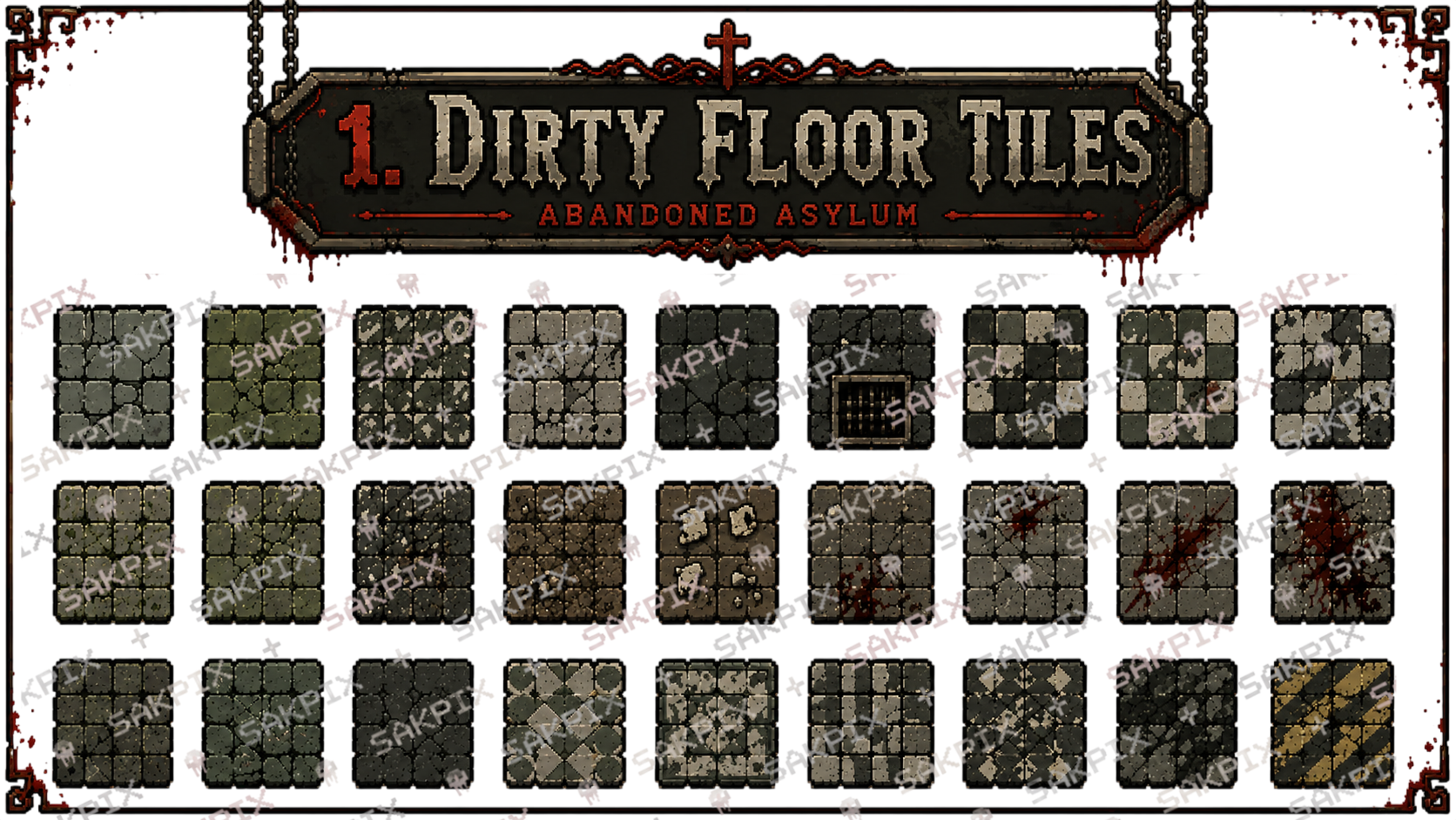 Abandoned Asylum — Horror Pixel Art Asset Pack by SakPix