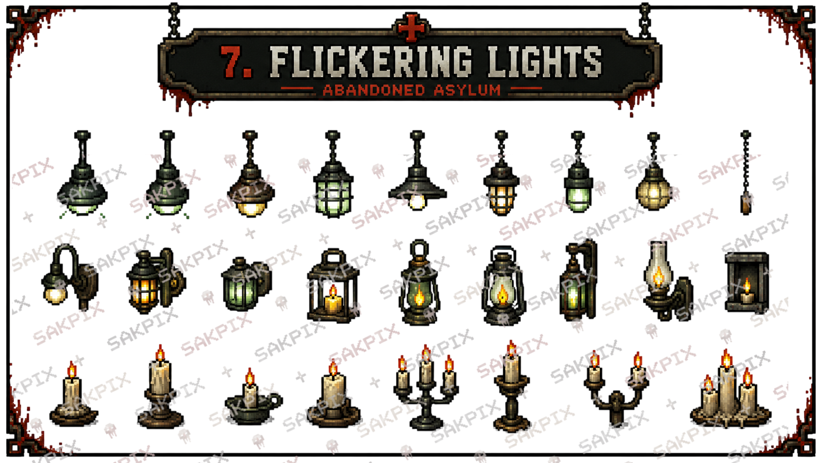 Abandoned Asylum — Horror Pixel Art Asset Pack by SakPix