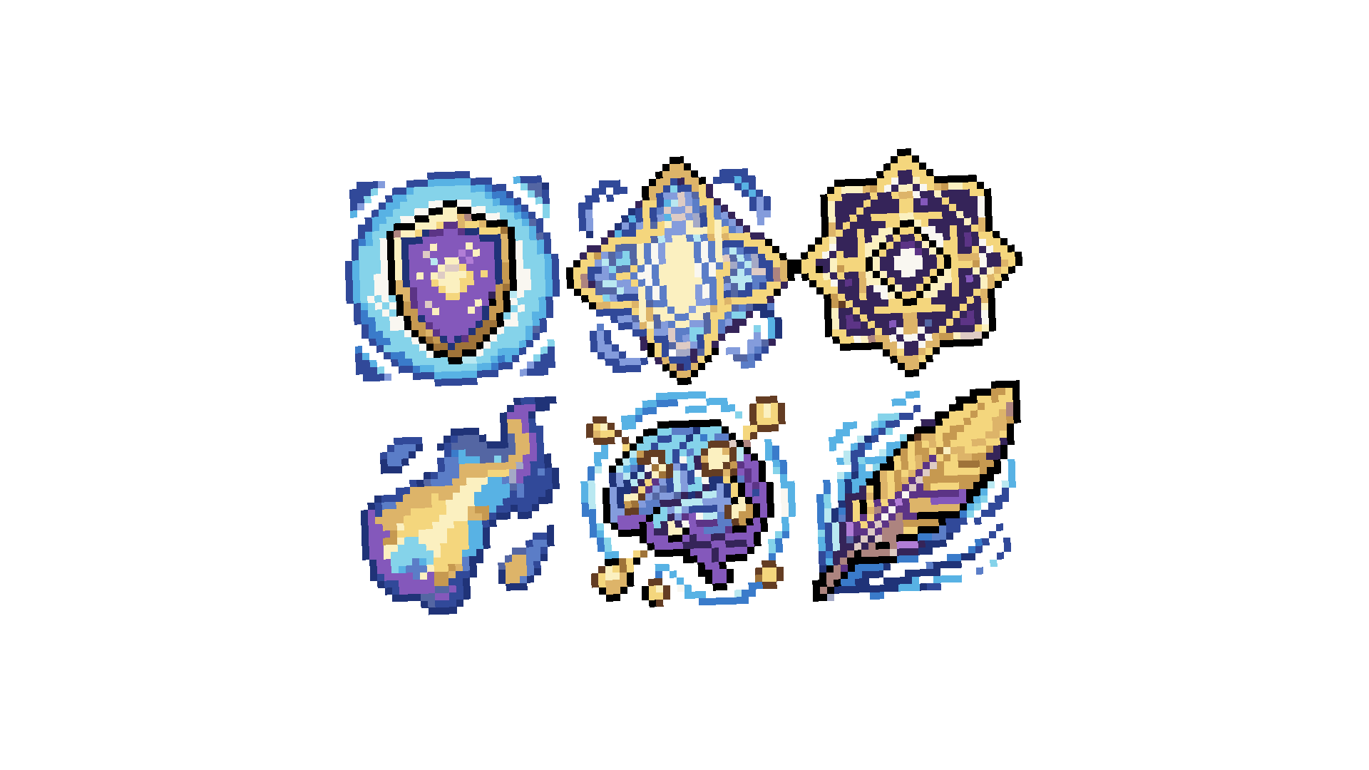 Pixel Art Skill Icons – 24 Arcane Magic Spell Icons by Dunpixel