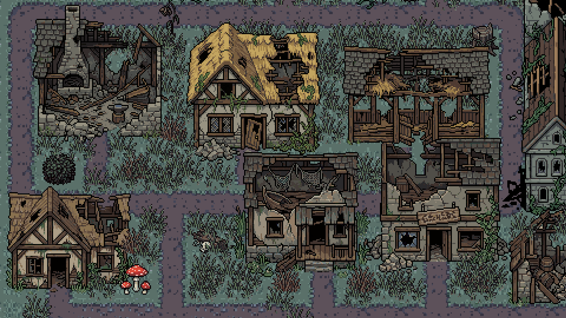 Free Ruined Village Buildings – Pixel Art Assets by MutterPixel Studio