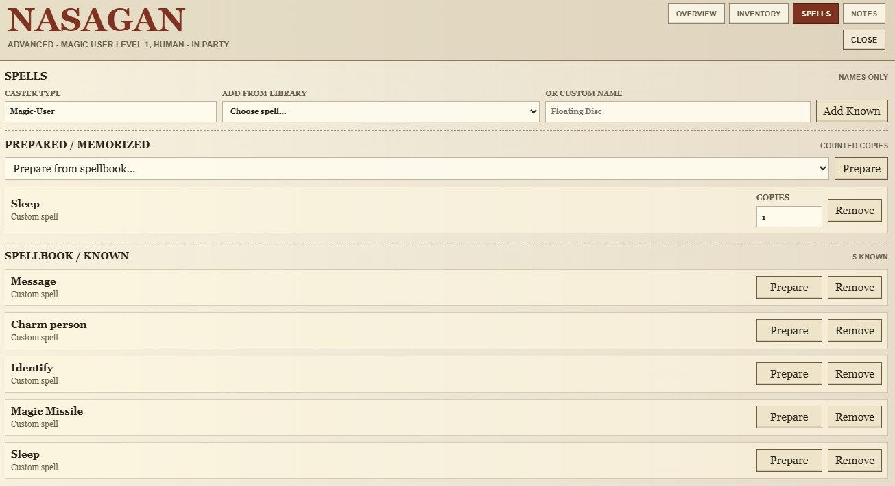 v.0.3.1 - Character Sheets - Dungeons and Data by quikdagger