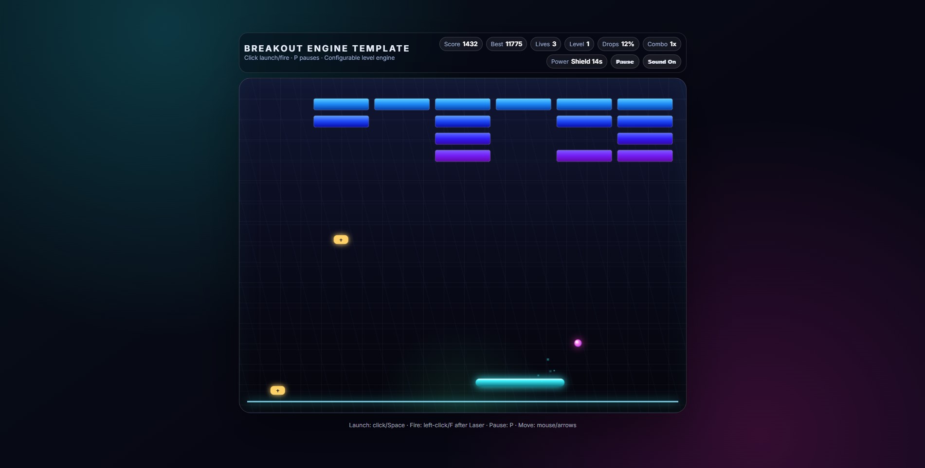 Breakout Engine Template Released - HTML5 Arcade Game Kit - Breakout ...