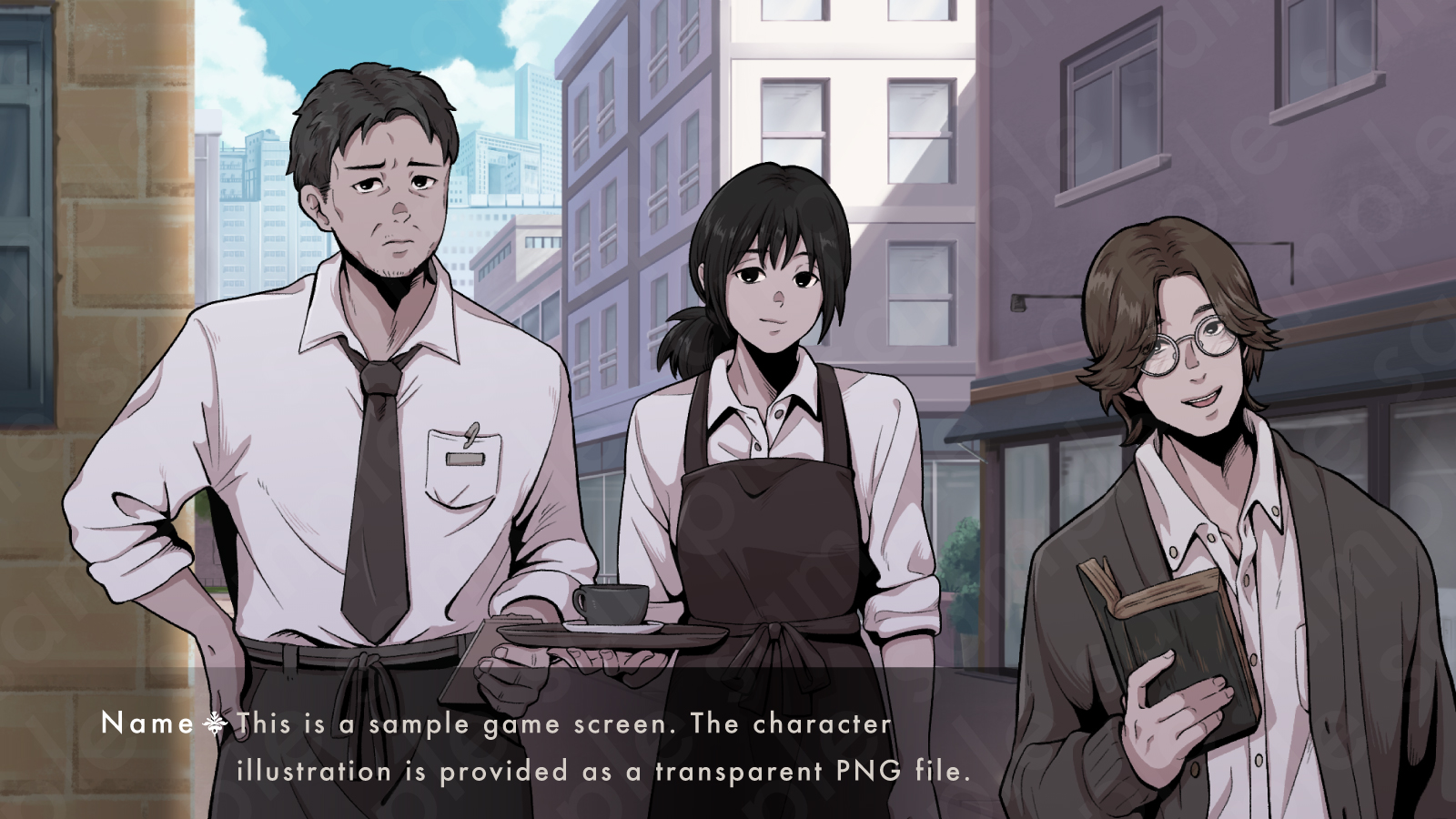 【Line Art Character Sprite Set】Worker-Type Mystery Character Pack Vol.5 ...