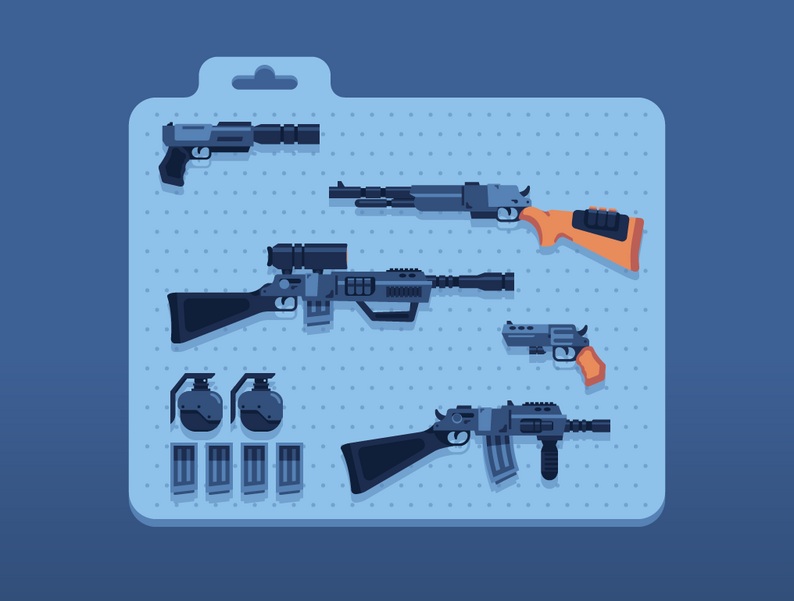 2D Guns - game assets by Kay Lousberg