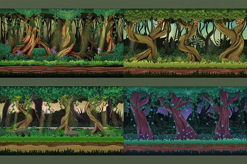 Jungle Game Backgrounds by Free Game Assets (GUI, Sprite, Tilesets)