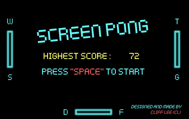 Screen Pong by Cliff Lee CL