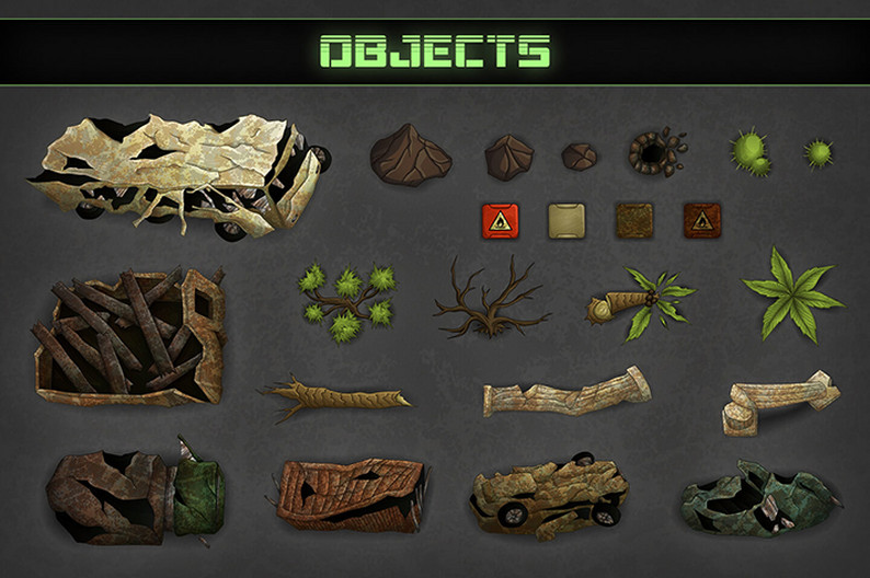 TDS Tileset: sand, stones, plants, water by Free Game Assets (GUI ...