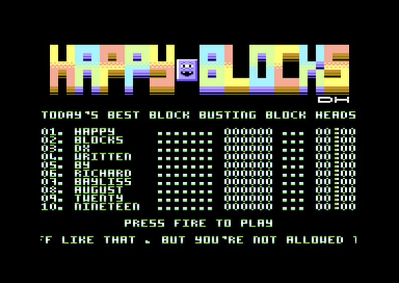 Happy Blocks DX (Commodore 64) by Richard of TND