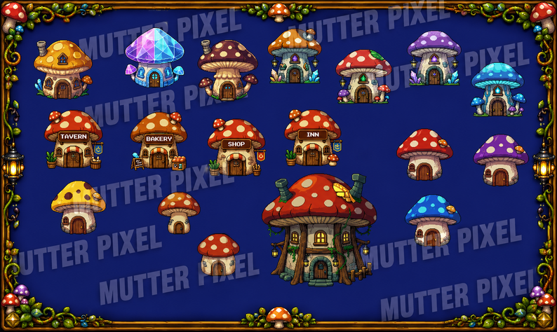 Mushroom Village Buildings Pack by MutterPixel Studio