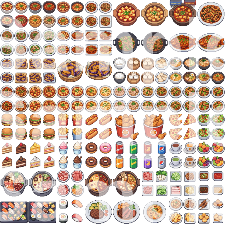 Modern Food Pixel Art Tileset by Cute SCKR