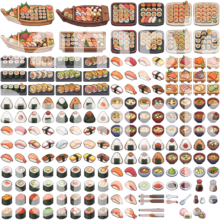 Modern Food Pixel Art Tileset by Cute SCKR