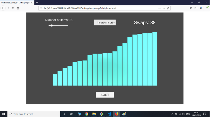 Sorting algorithm visualizer by humblefool01