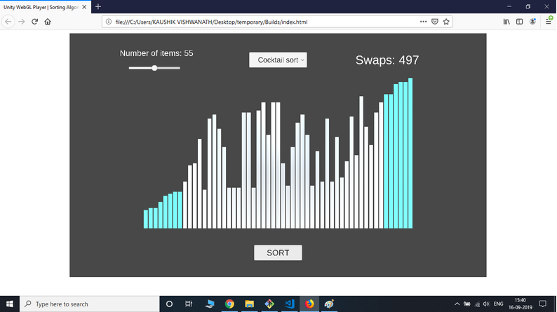 Sorting algorithm visualizer by humblefool01 Sorting algorithm visualizer by humblefool01