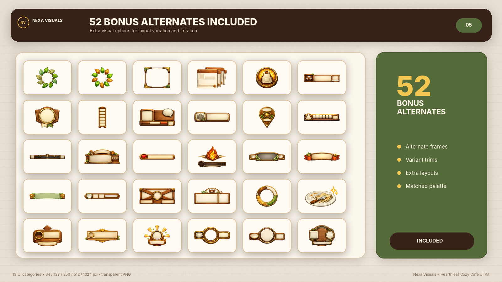 🌿 Hearthleaf Pack 04 Is Live — 152 Cozy Café UI & HUD Designs ...