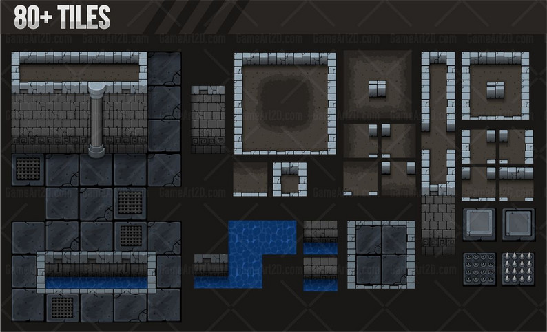 The Dungeon - Top Down Tileset by pzUH The Dungeon - Top Down Tileset by pzUH