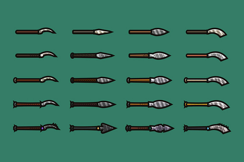 Spear 2D Weapons by Free Game Assets (GUI, Sprite, Tilesets)