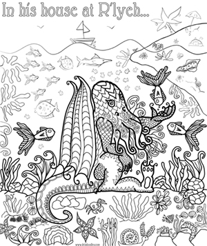 Cthulhu Colouring Page by Screwy Lightbulb